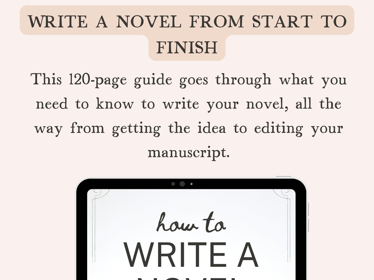 How to Write A Novel Guide and Workbook, Creative Writing Course With ...