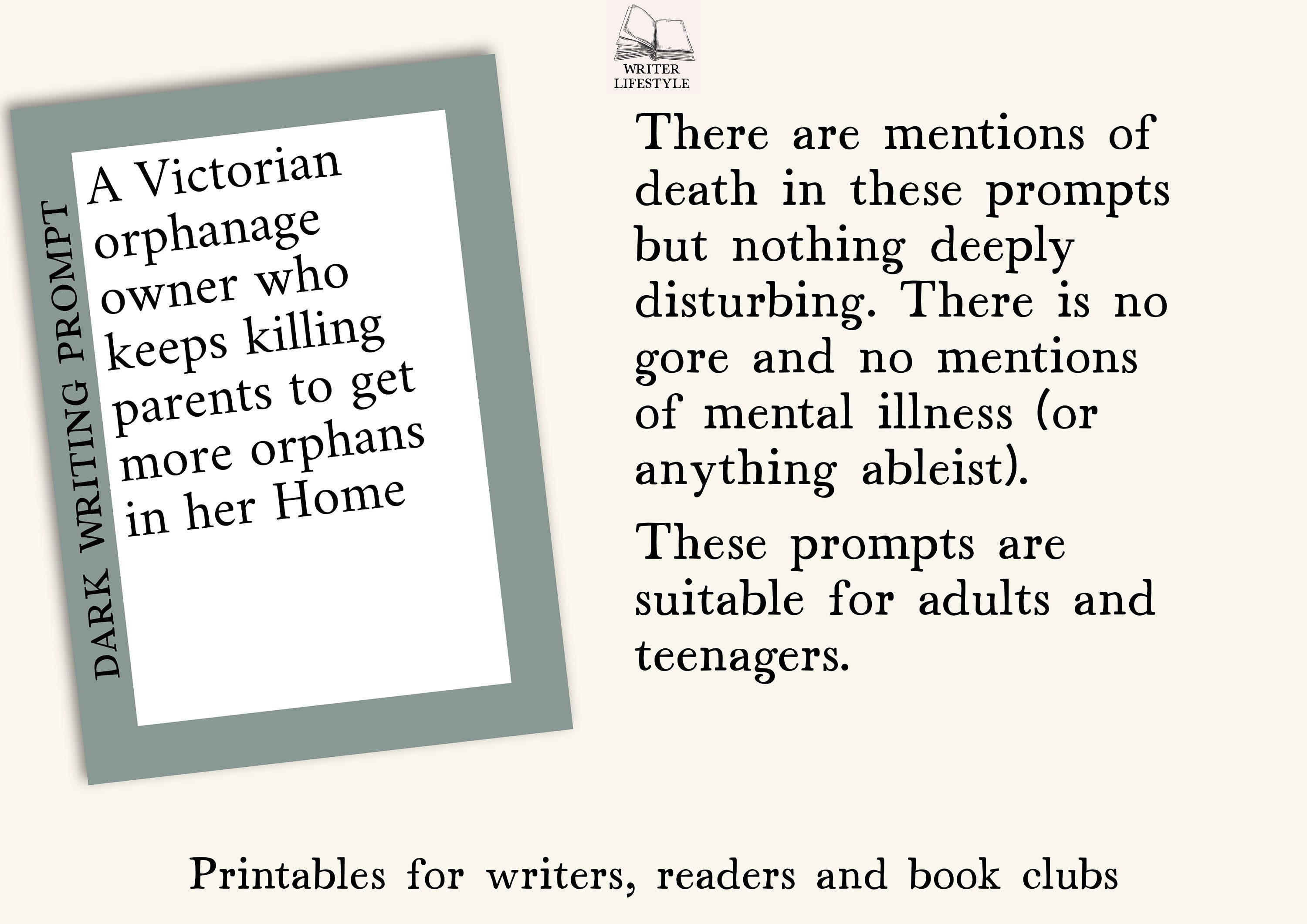 Dark Writing Prompts Ebook Creative Writing Inspiration for - Etsy UK