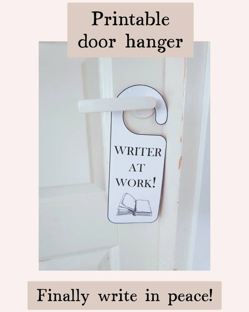Printable Door Hanger, Writer at Work, Do Not Disturb, Printables for ...