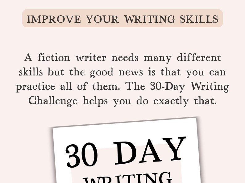 30 Day Writing Challenge With Workbook, Daily Creative Writing Prompts ...