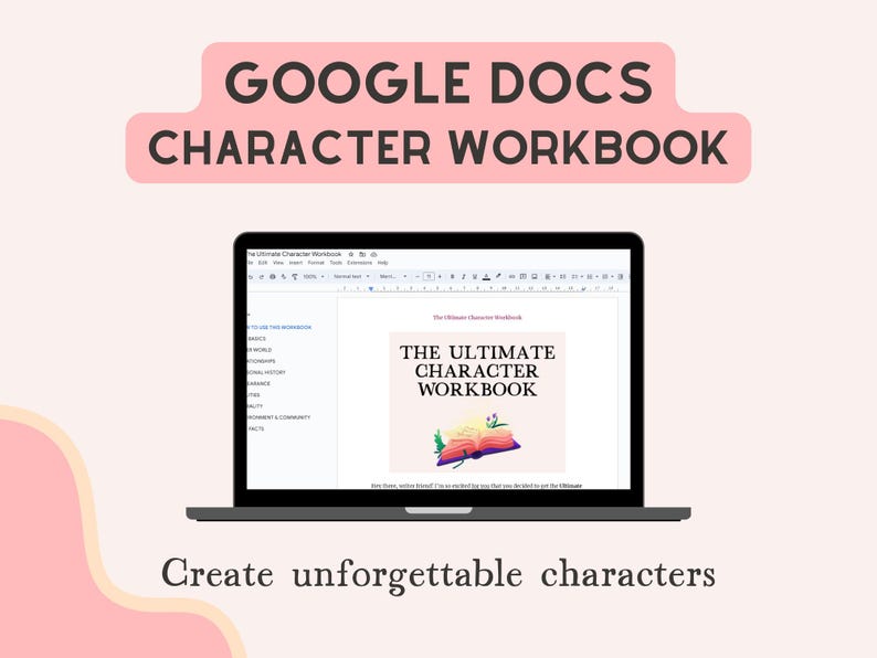 The Ultimate Character Workbook on Google Docs - Etsy