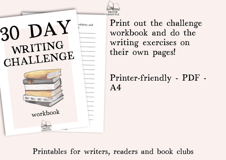 30 Day Writing Challenge With Workbook Daily Creative Writing - Etsy UK