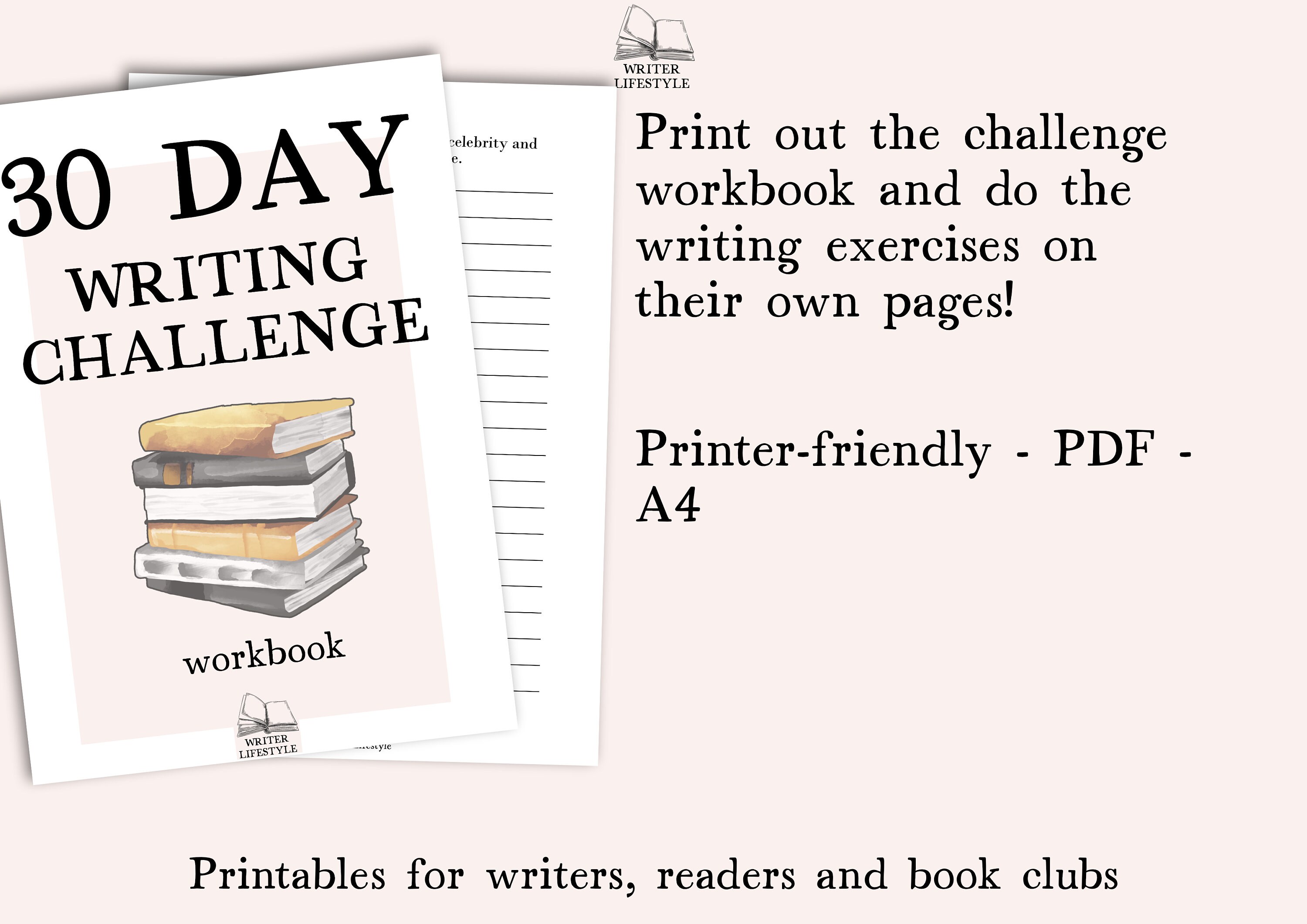 30 Day Writing Challenge With Workbook Daily Creative Writing - Etsy