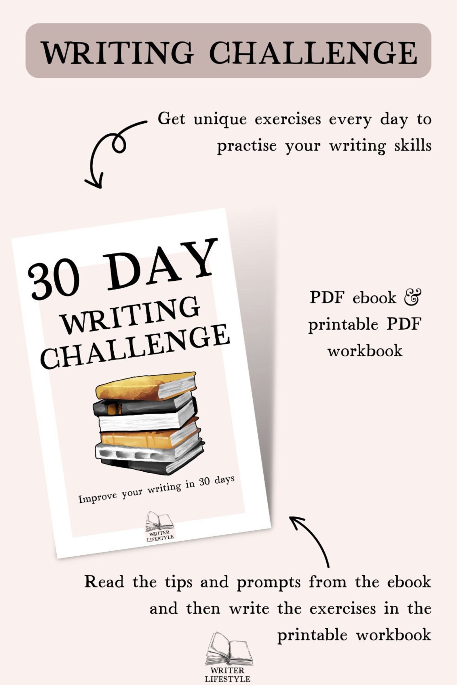 30 Day Writing Challenge With Workbook Daily Creative Writing - Etsy