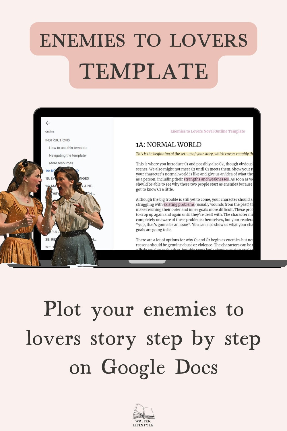 Enemies to Lovers Outline Template for Google Docs, Digital Story ...