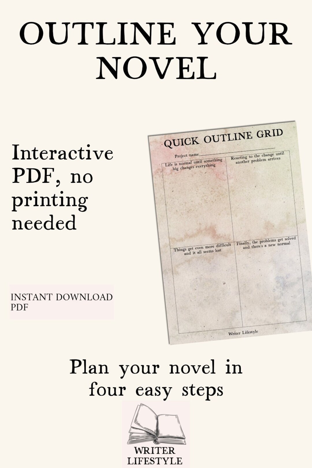 Digital Plot Planner With Vintage Paper Background, Interactive PDF ...