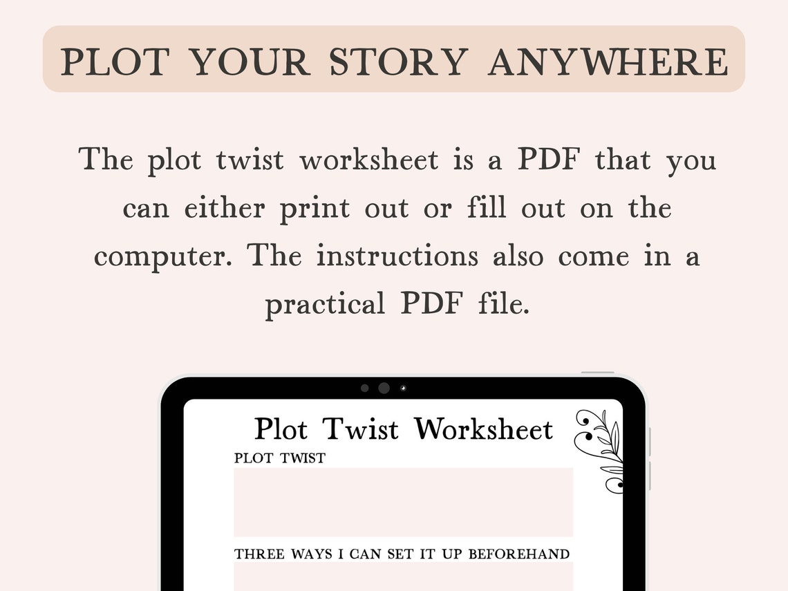 Printable and Digital Plot Twist Worksheet, Plot Planning and Story ...