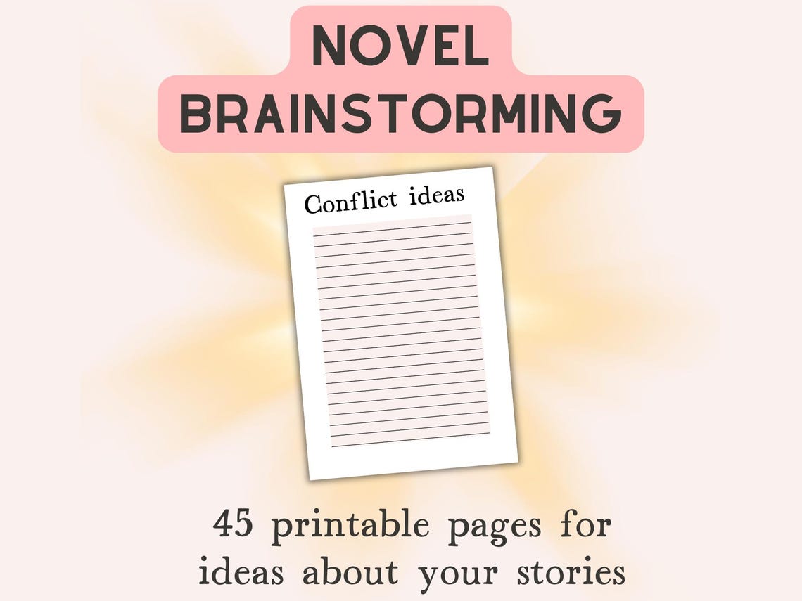 Brainstorming Template for Writers, Novel Planning Printables, Story ...