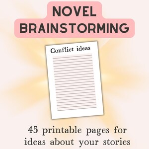 Brainstorming Template for Writers, Novel Planning Printables, Story ...