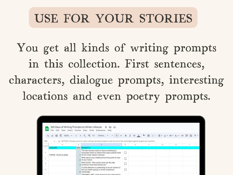 365 Creative Writing Prompts, Story Starters (digital Download) - Etsy