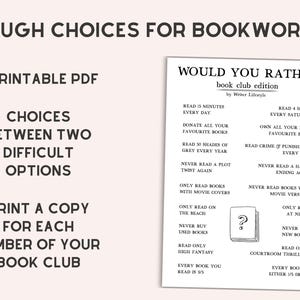 Would You Rather Game for Book Clubs, Printable Icebreaker Activities ...