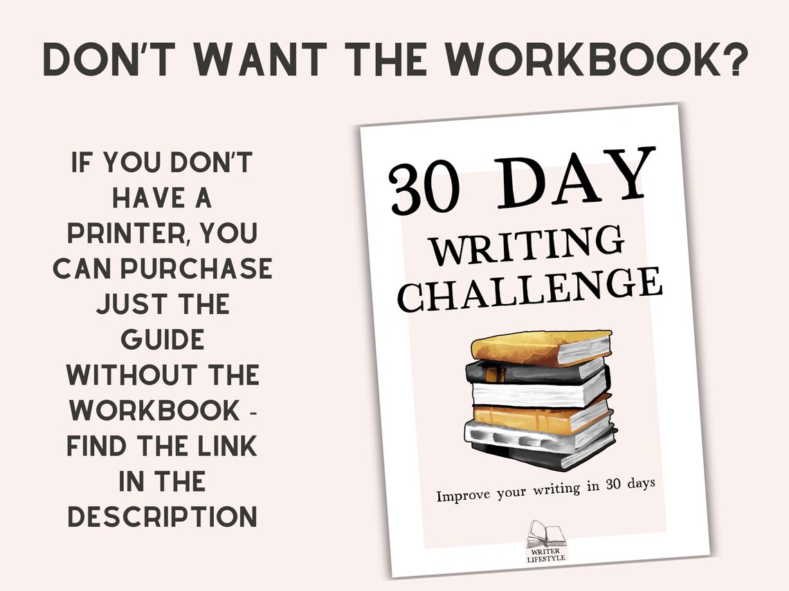30 Day Writing Challenge With Workbook (PDF Ebooks) - Etsy