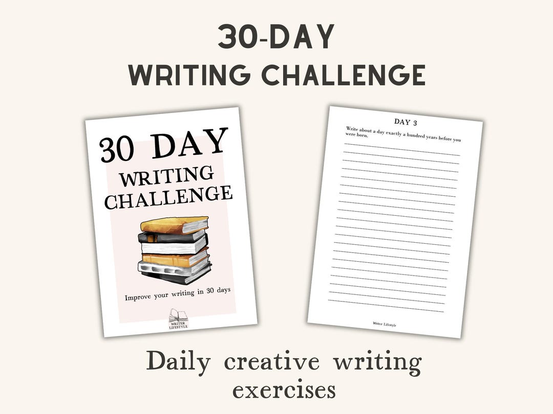 30 Day Writing Challenge With Workbook (PDF Ebooks) - Etsy