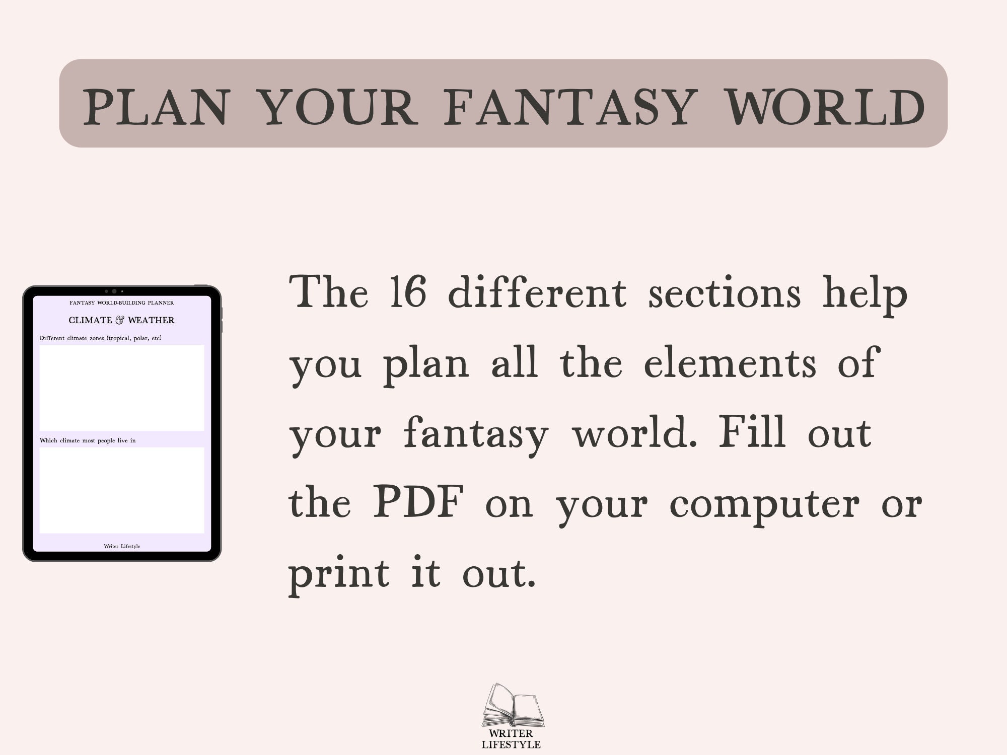 Fantasy Novel Kit: Fantasy Writing Prompts, Worldbuilding Planner and ...
