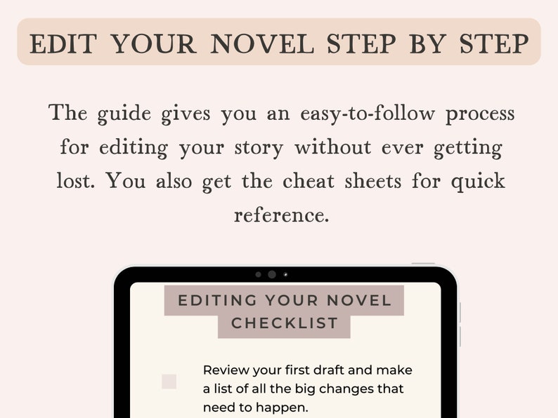 Quick Guide to Editing Your Novel, Ebook and Cheat Sheets for Writers ...