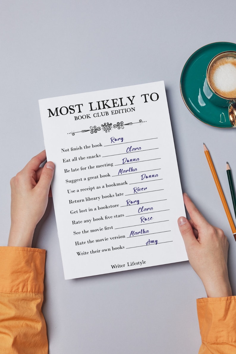 Book Club Game Printable most Likely To Fun Party - Etsy UK