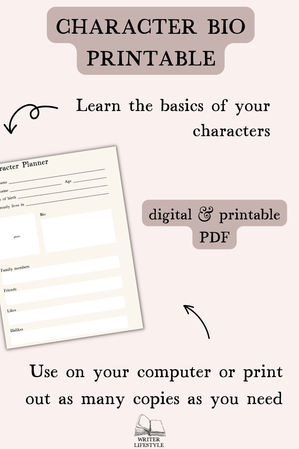 Character Creation Worksheet Creative Writing Worksheets for - Etsy