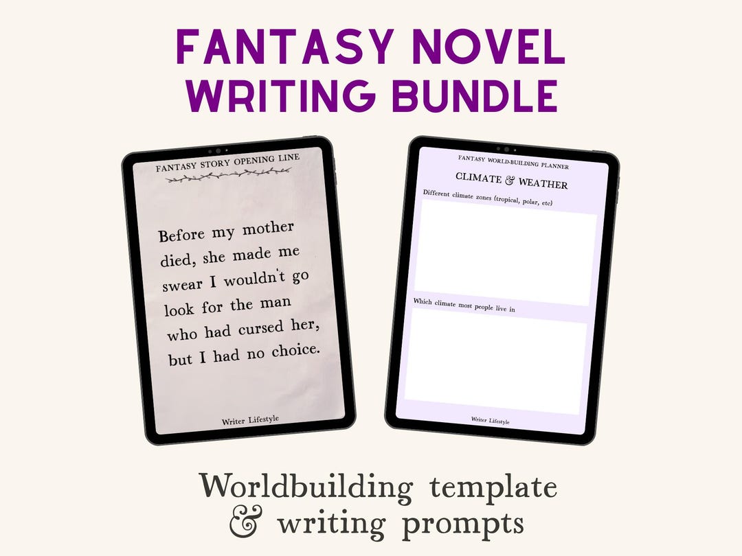 Fantasy Writer Bundle With Writing Prompts and Worldbuilding Planner - Etsy