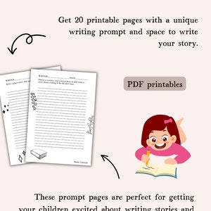 Writing Prompts for Kids PDF, Printable Story Pages for Middle School ...