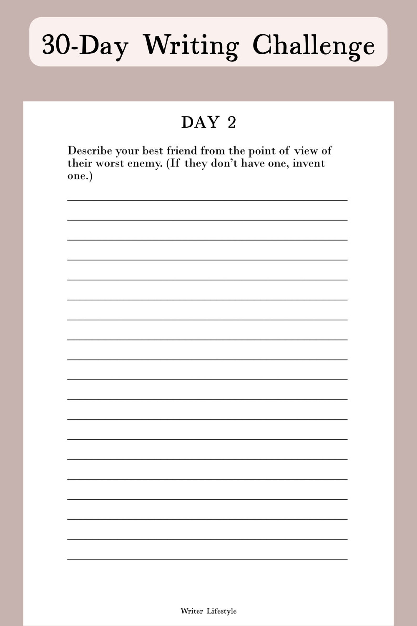 30 Day Writing Challenge With Workbook Daily Creative Writing - Etsy UK