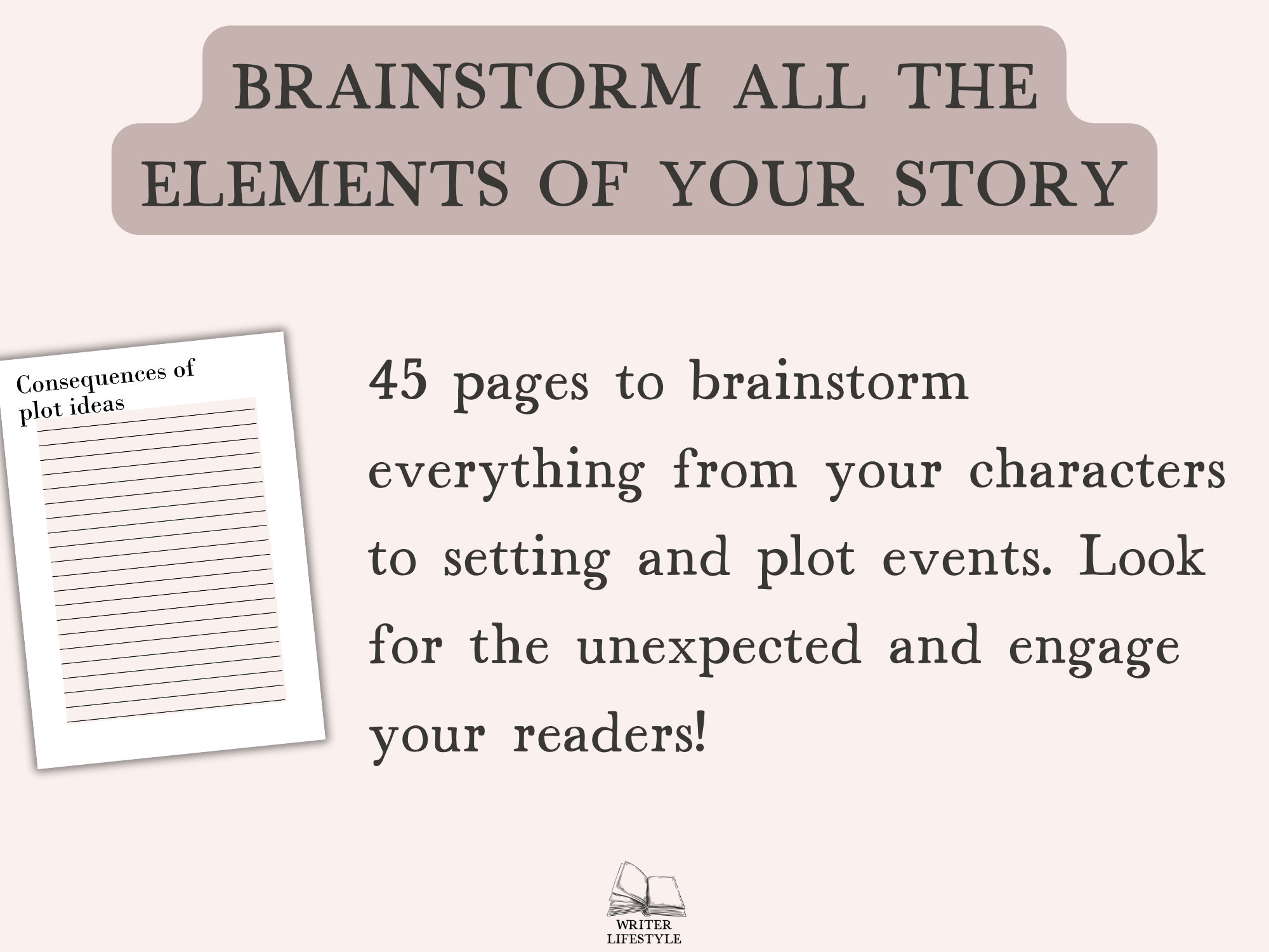 Brainstorming Template for Writers, Novel Planning Printables, Story ...