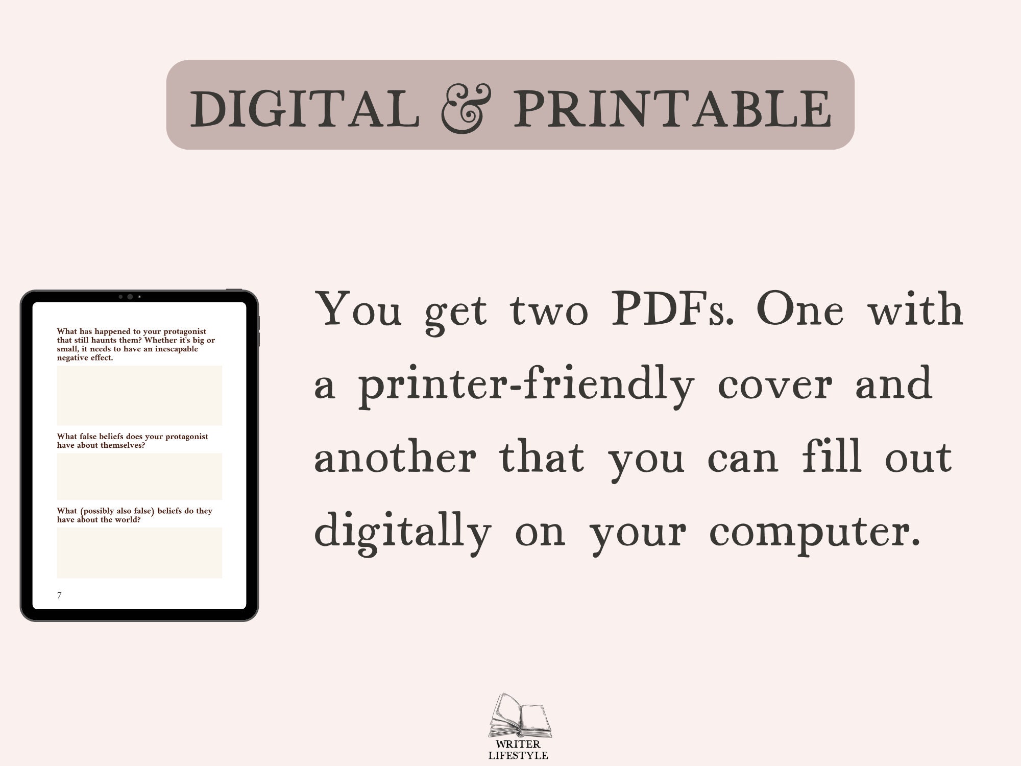 Character Workbook for Writing a Novel, Interactive Character Guide for ...