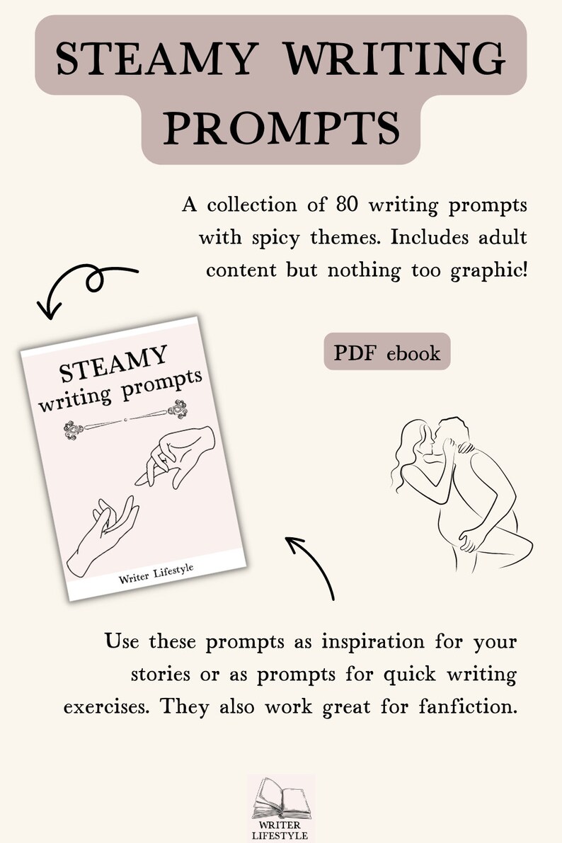 Steamy Writing Prompts Ebook For Adult Romance Fiction Spicy Etsy