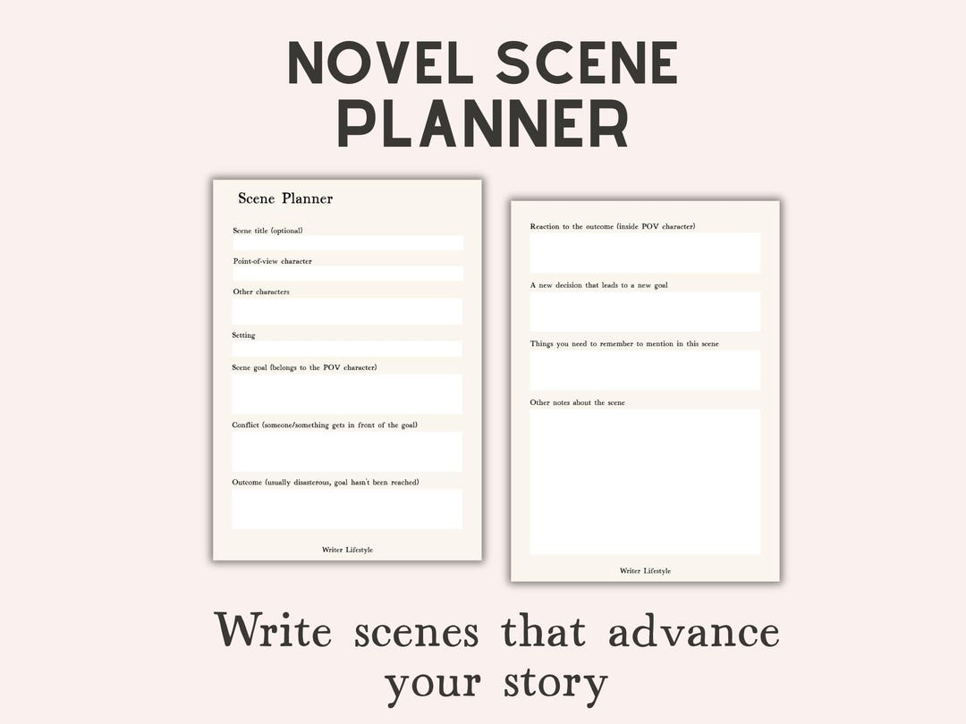 Novel Scene Planner Worksheet PDF - Etsy