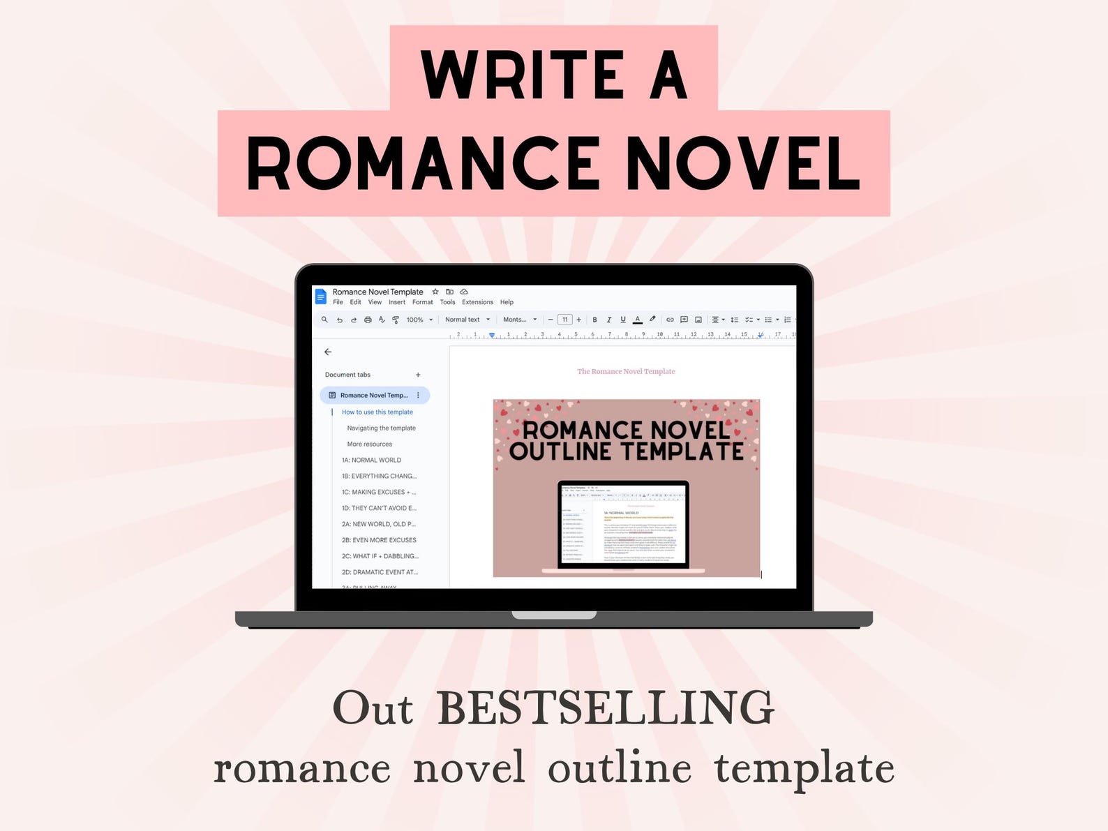 Romance Novel Outline Template for Google Docs - Etsy