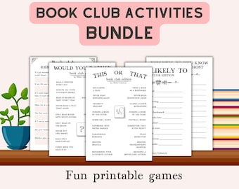 Book Club Icebreaker Activities Bundle, Printable Games, Get to Know ...