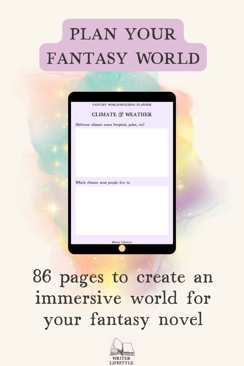 Fantasy Worldbuilding Template Fantasy Novel Setting Planner World