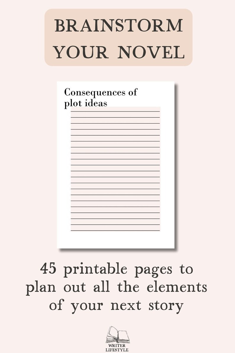 Brainstorming Template for Writers, Novel Planning Printables, Story ...