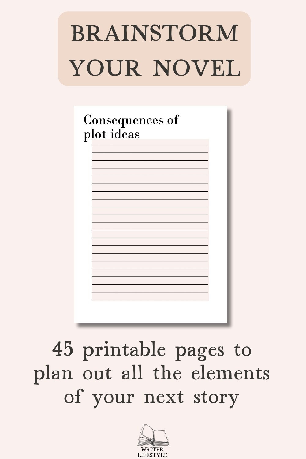 Brainstorming Template for Writers, Novel Planning Printables, Story ...