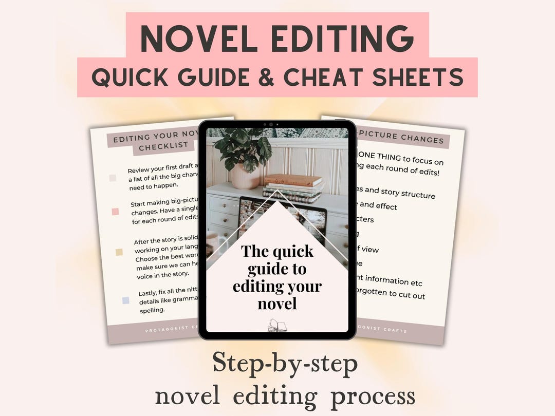 Quick Guide and Cheat Sheets to Editing Your Novel, Printables for ...