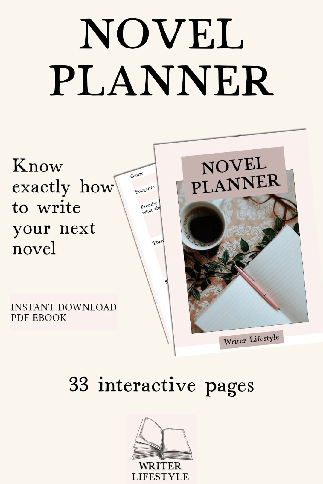 Novel Planner for Writers Digital Plot Planning for Authors - Etsy