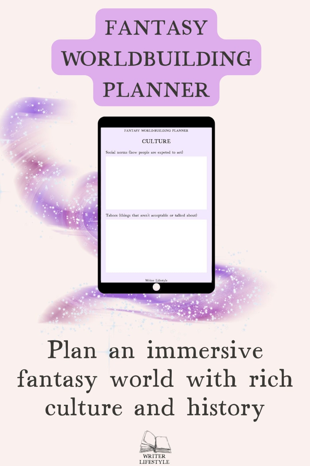 Fantasy Worldbuilding Planner, Interactive Workbook for Writers, World ...