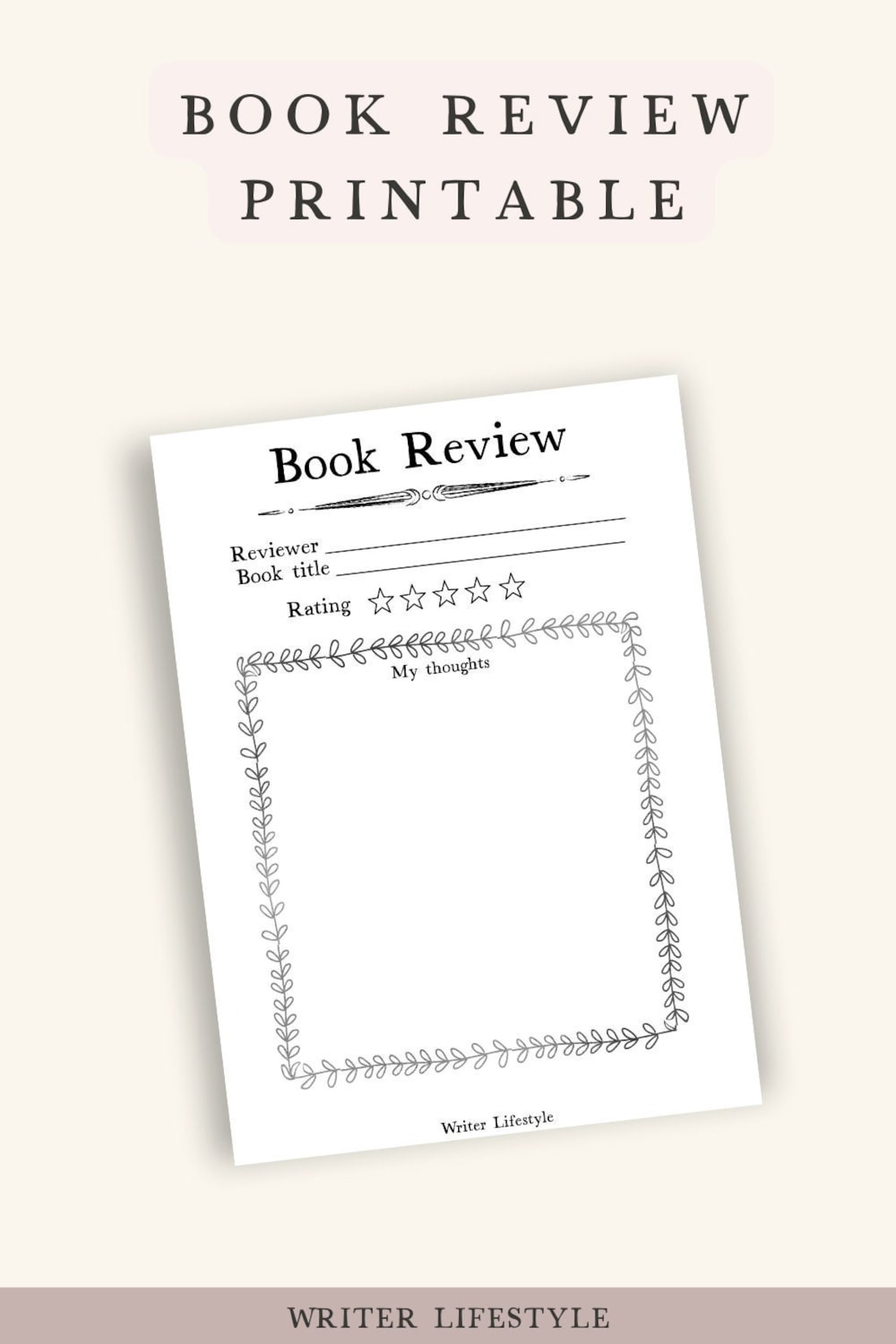 Book Review Template, Book Club Printables - Etsy