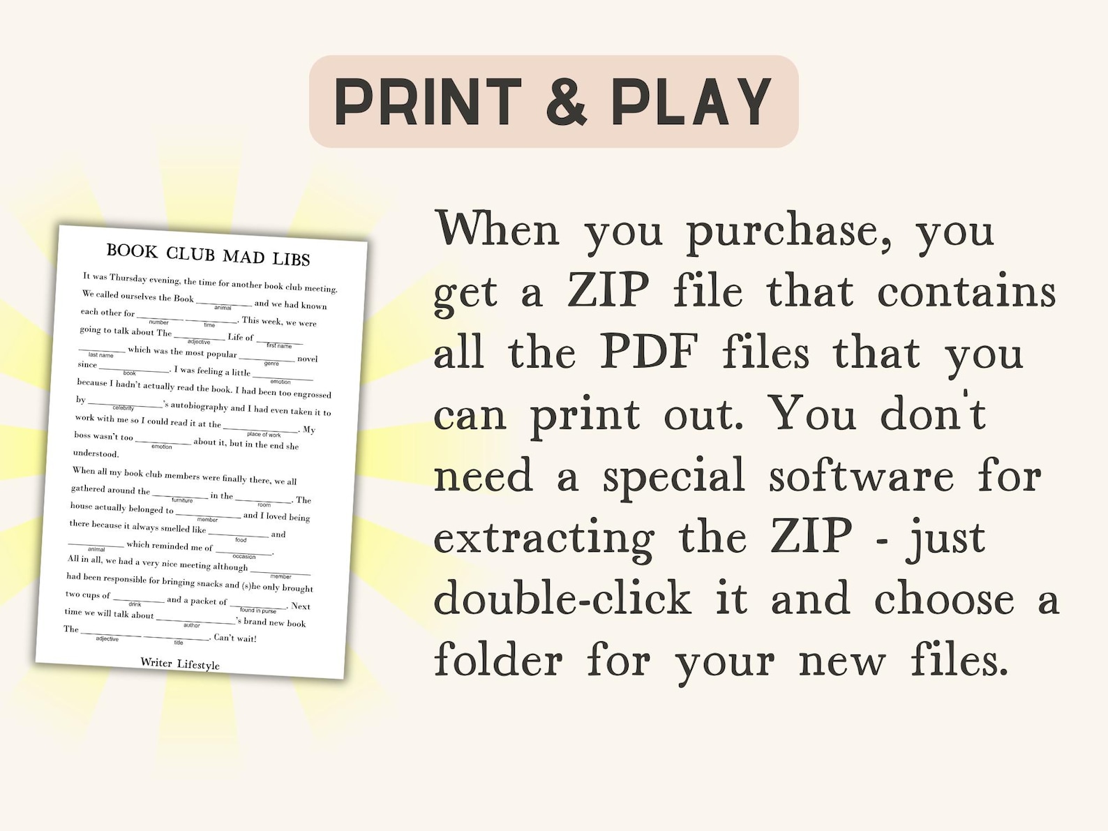 Printable Mad Libs Bundle for Bookworms, Book Club Game, Funny Party ...