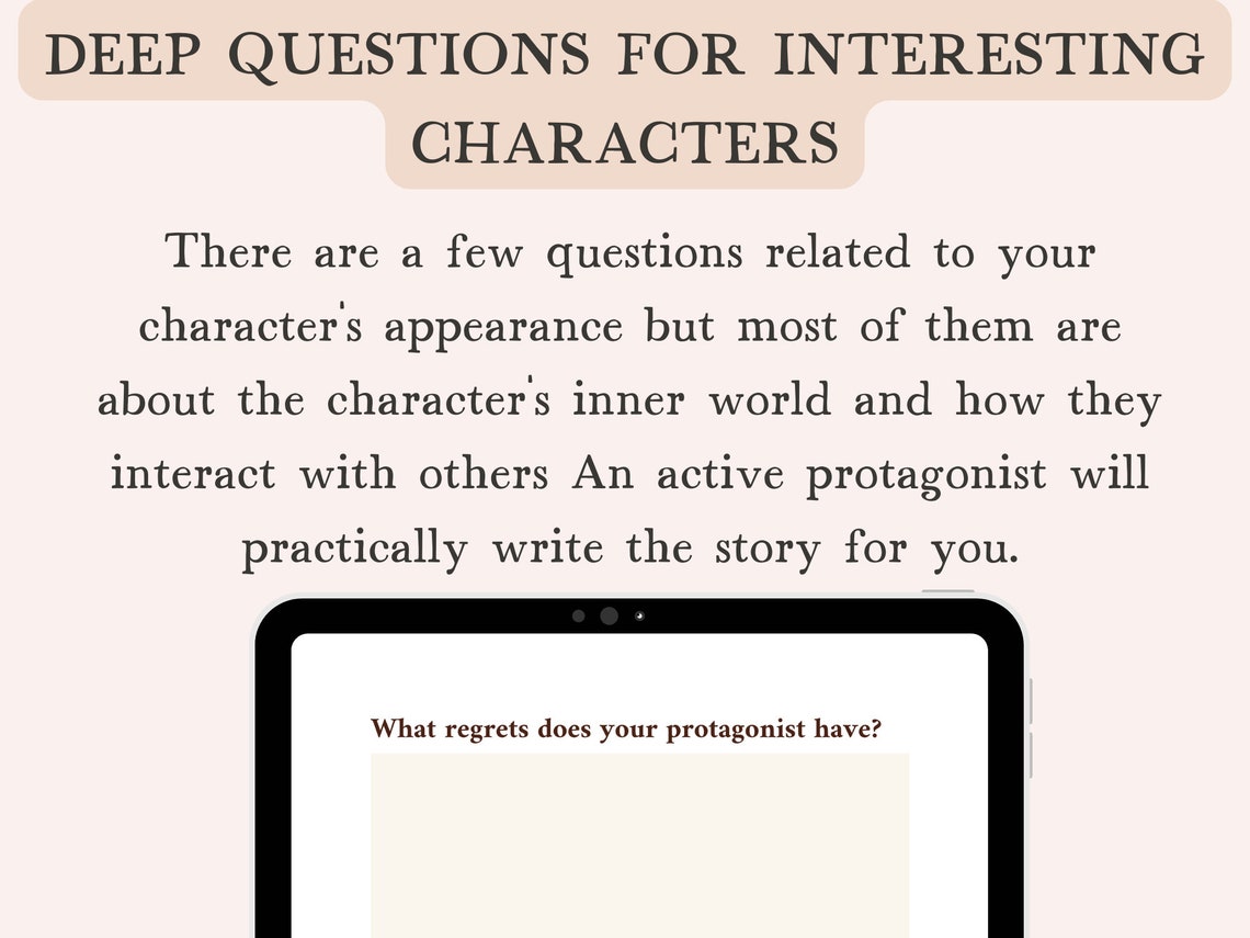 Character Workbook for Writing a Novel, Interactive Character Guide for ...