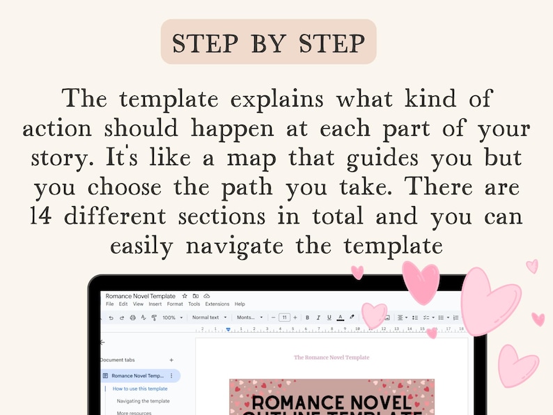Romance Novel Outline Template for Google Docs, Story Planner for Plot ...