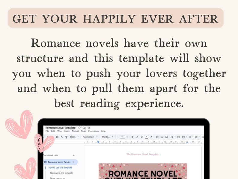Romance Novel Outline Template for Google Docs, Book Writing Beat Sheet ...