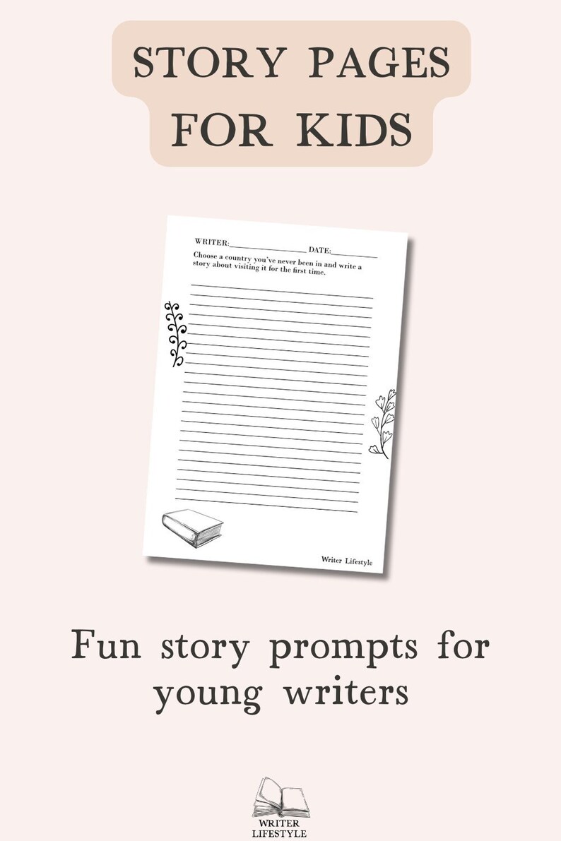 Writing Prompts for Kids PDF, Printable Story Pages for Middle School ...