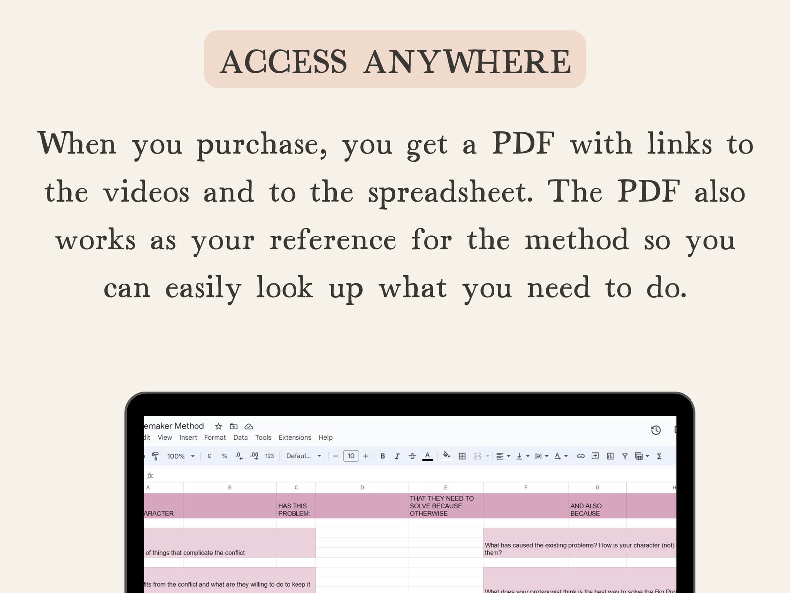 Novel Plotting Sheet and Guide, Story Mapping Spreadsheet, Character ...