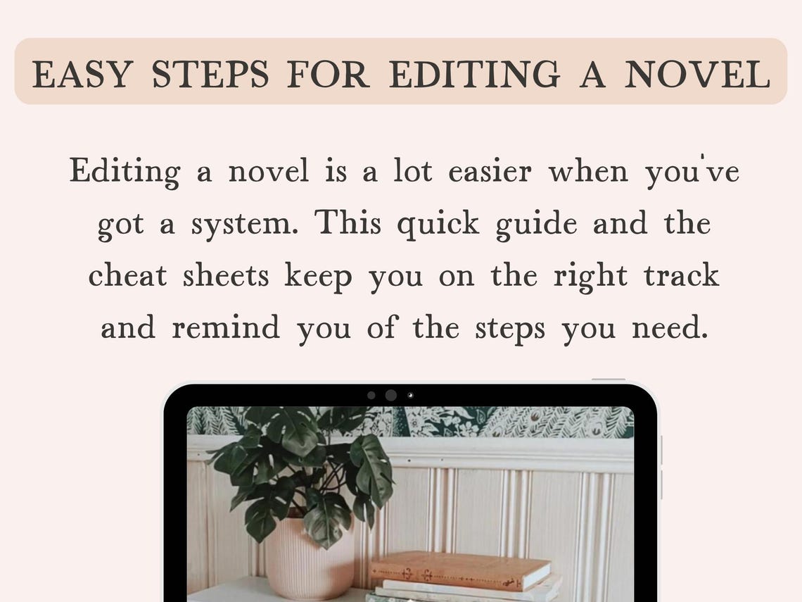 Quick Guide and Cheat Sheets to Editing Your Novel, Printables for ...