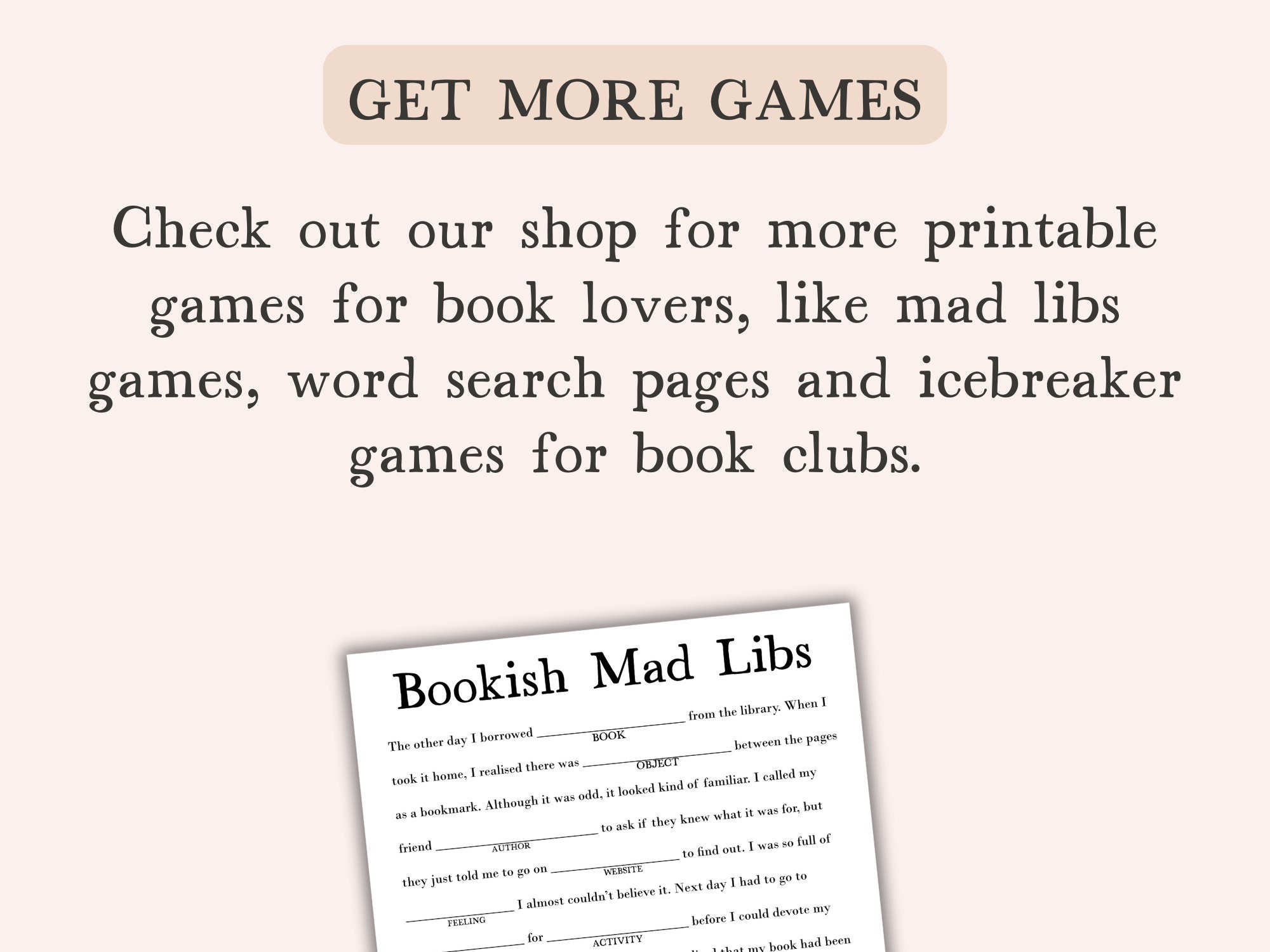 Fun Fill in the Blanks Game for Bookworms, Fill Out the Classic Novel ...