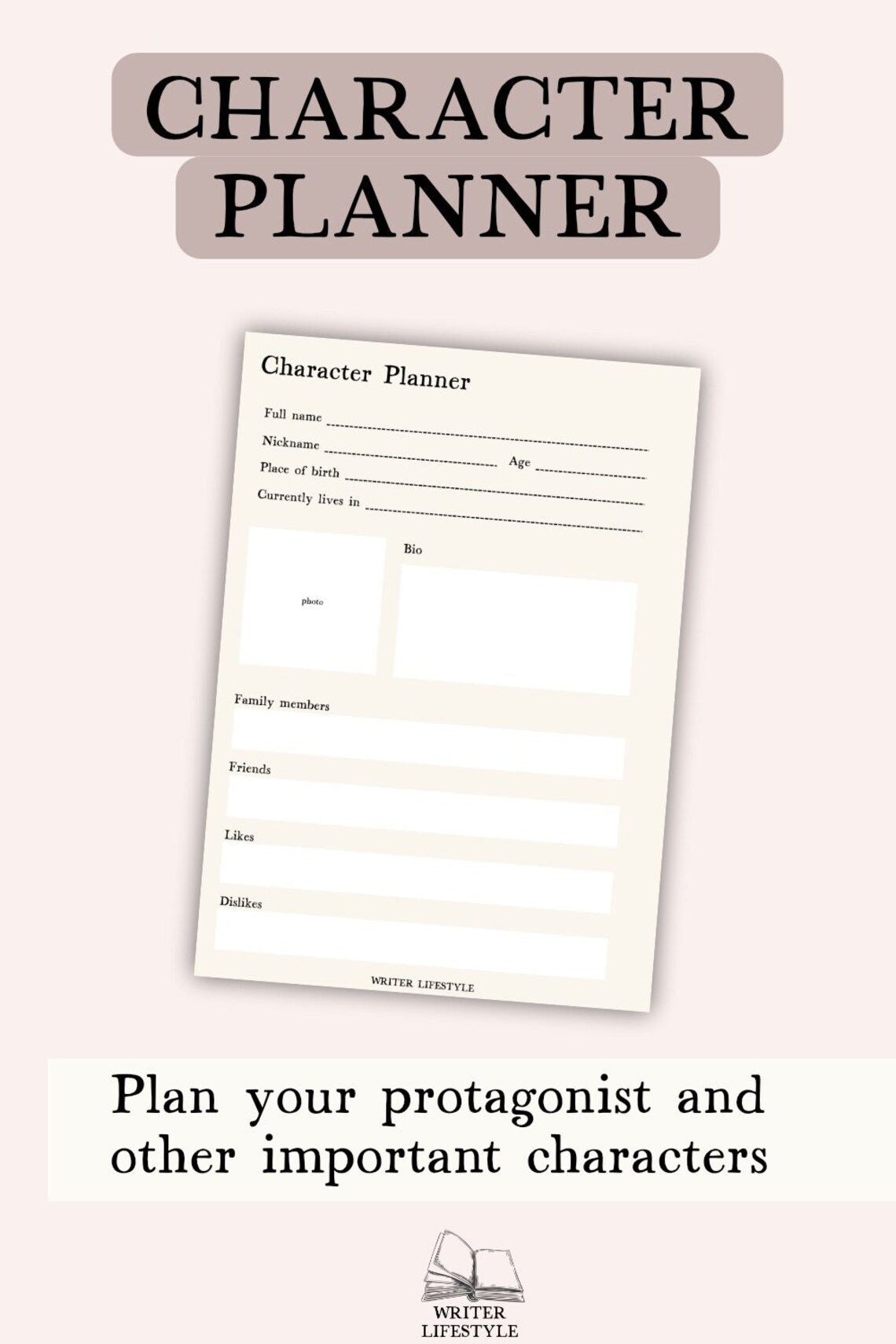 Nanowrimo Character Creation Worksheet for Preptober Creative - Etsy