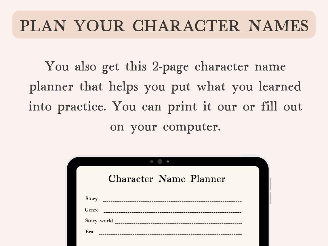 Character Name Video Workshop, How to Name Your Novel Characters ...