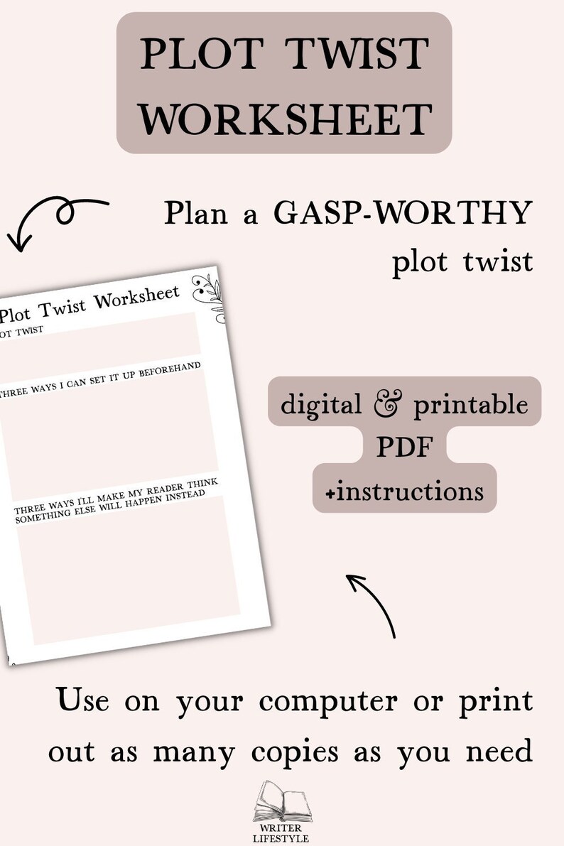 Printable and Digital Plot Twist Worksheet, Plot Planning and Story ...