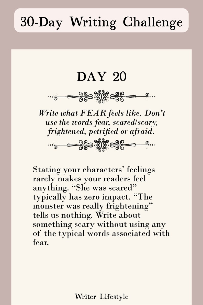 30 Day Writing Challenge With Workbook, Daily Creative Writing Prompts ...