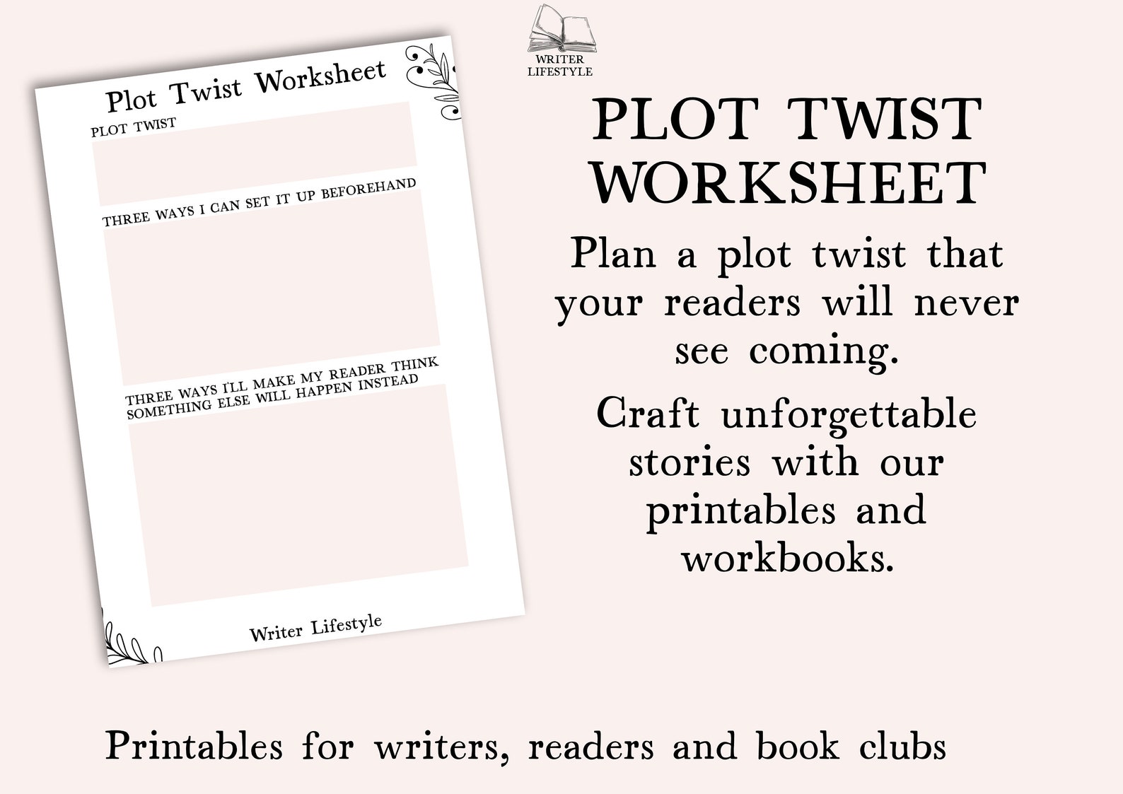 Printable and Digital Plot Twist Worksheet, Plot Planning and Story ...